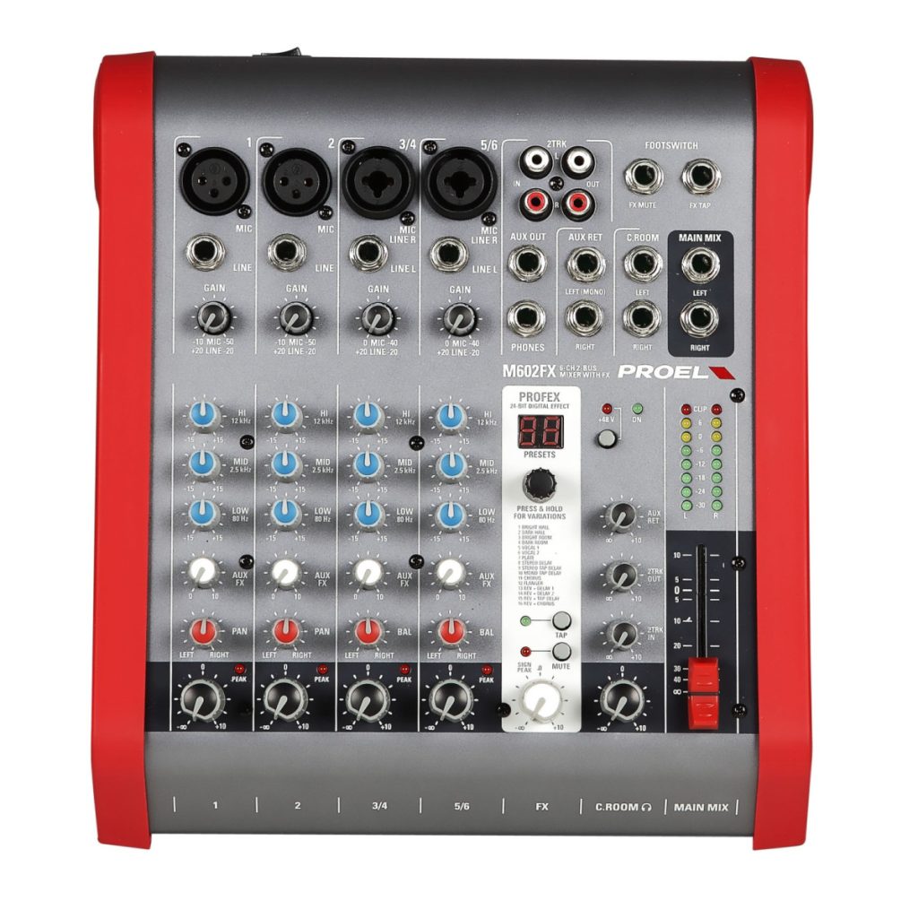 Compact 6-channel 2-bus mixer – Sound System PROEL