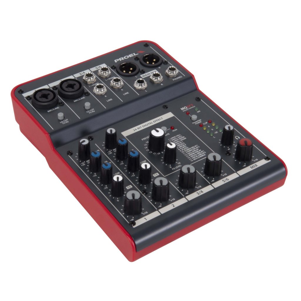 Compact 6-channel mixer with FX – Sound System PROEL